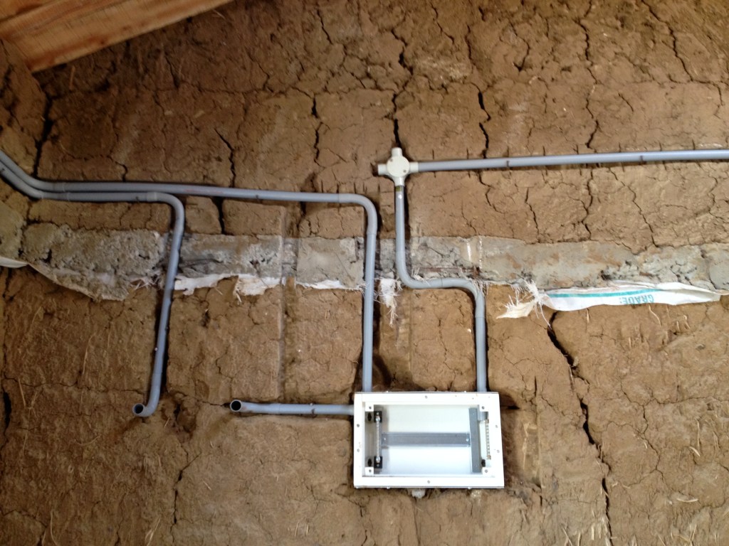 Electrical conduits in mud wall-pre plaster | Urban Environmental ...